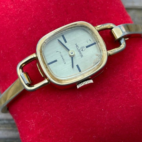 Accessories | Helbros Vintage Wrist Watch Gold Tone 17 Jewels Hand ...